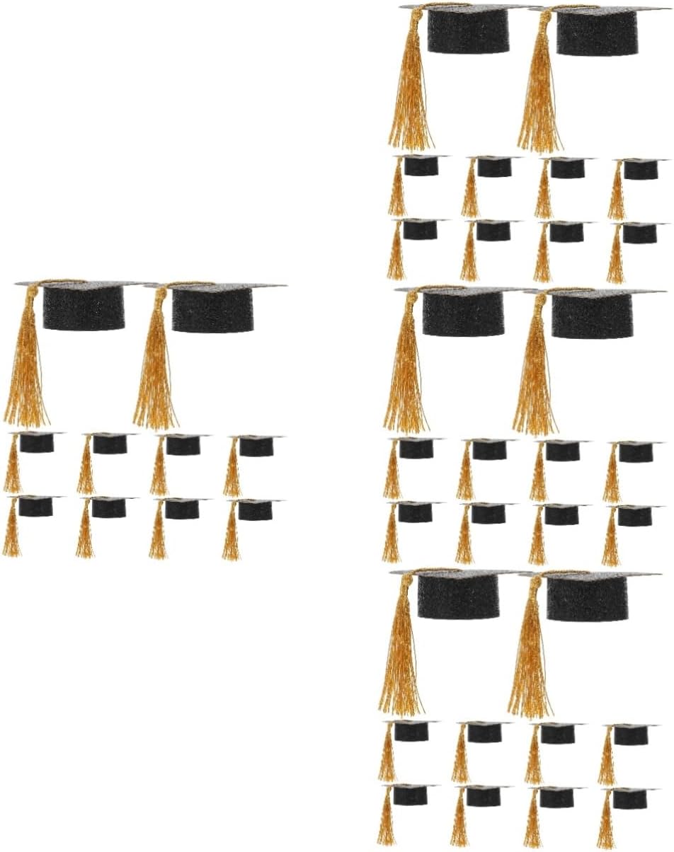 Amazon.com: ABOOFAN 40 Pcs Doctor Hat Cup Set Mini Grad Hat Wine Bottle ...