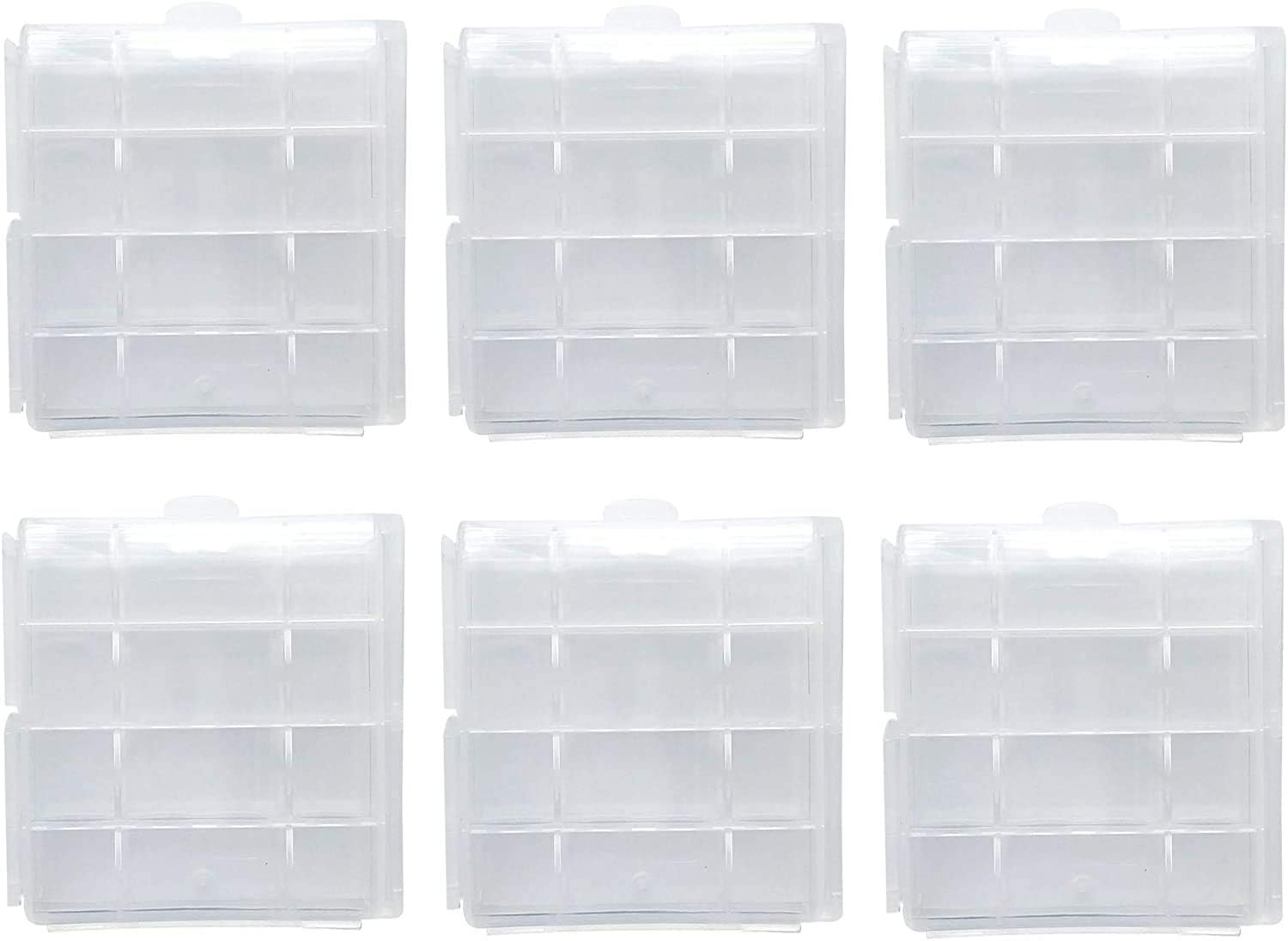 Amazon.com: KEEPOW 12 Pcs AA/AAA Battery Storage Case Holder Box, Clear ...