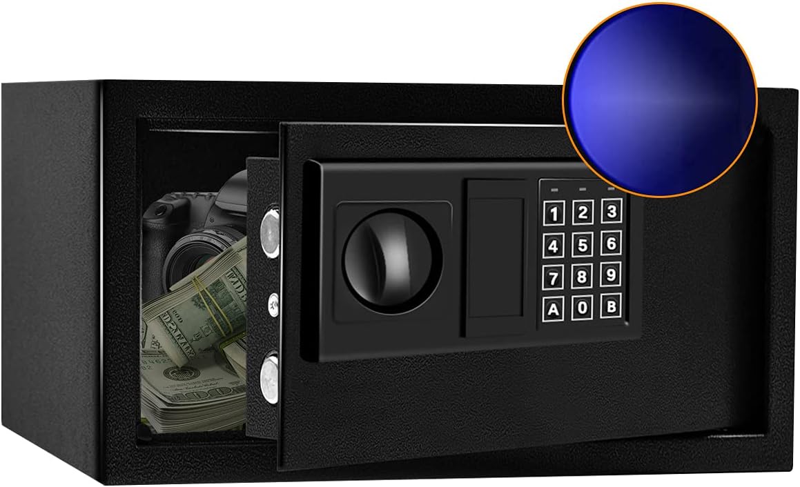 SamYerSafe Safe Box with Sensor Light, Security Safe Steel Construction ...