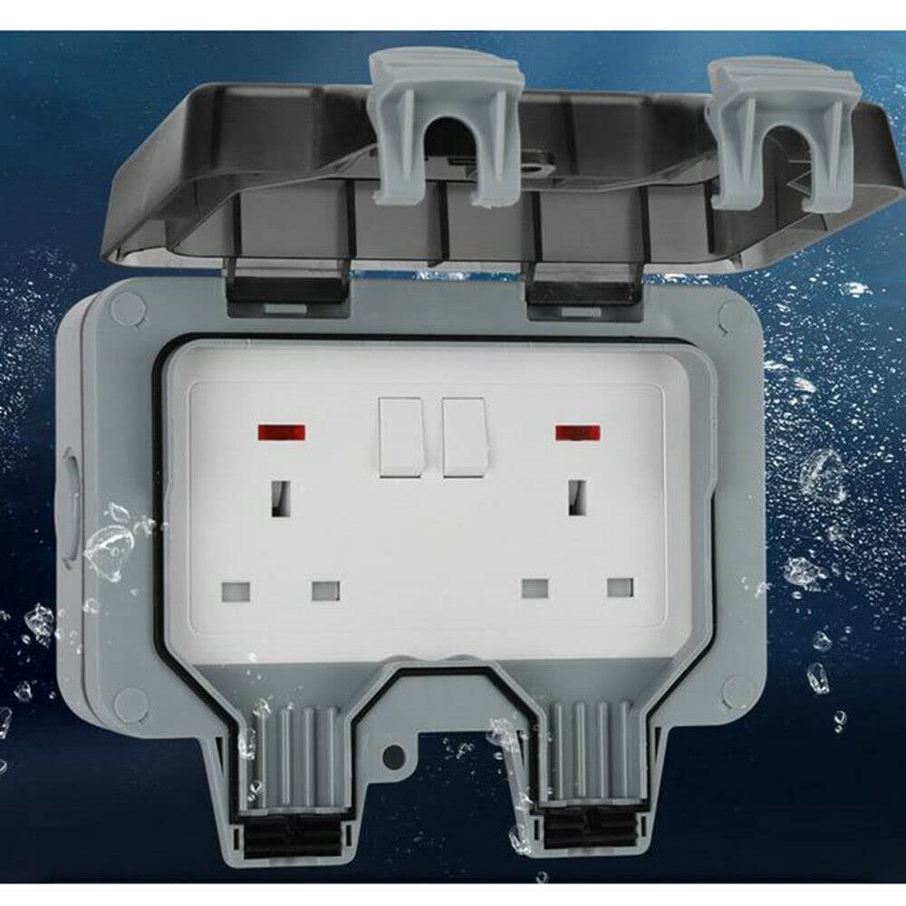 Buy Cubeplug™ Double Outdoor Socket Waterproof Plug Socket Weatherproof ...