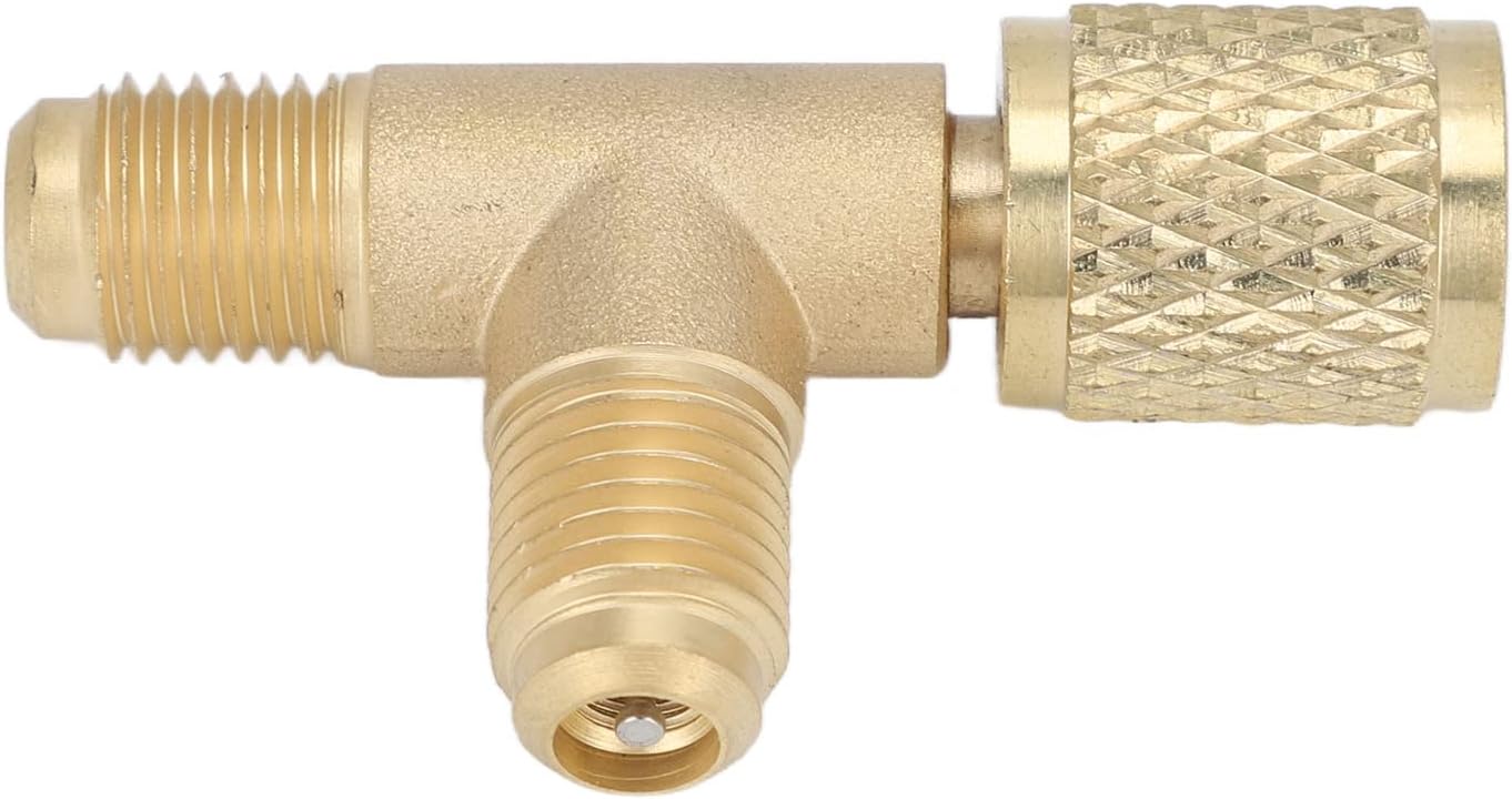 Amazon.com: Brass Quick Coupler Tee Adapter with Valve Core, Brass 1 ...
