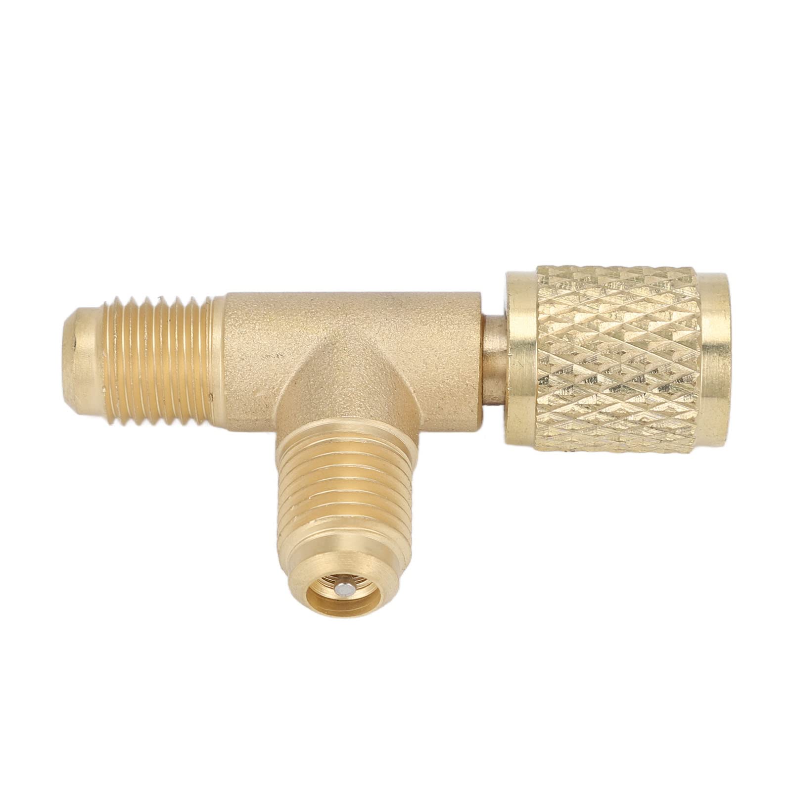 Amazon.com: Brass Quick Coupler Tee Adapter with Valve Core, Brass 1 ...