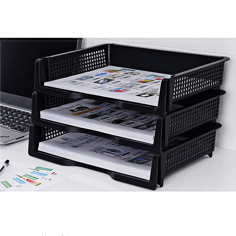 Snapklik.com : Kekow 6-Pack Plastic Stacking A4 Size Desk Organizer Tray