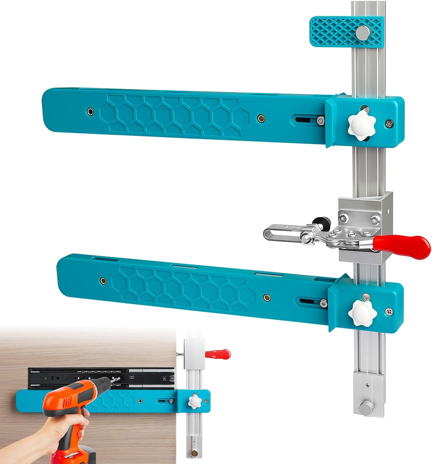 Drawer Slide Jig,Drawer Jig Kit with Toggle Clamp& Magnetic Arm,Cabinet ...