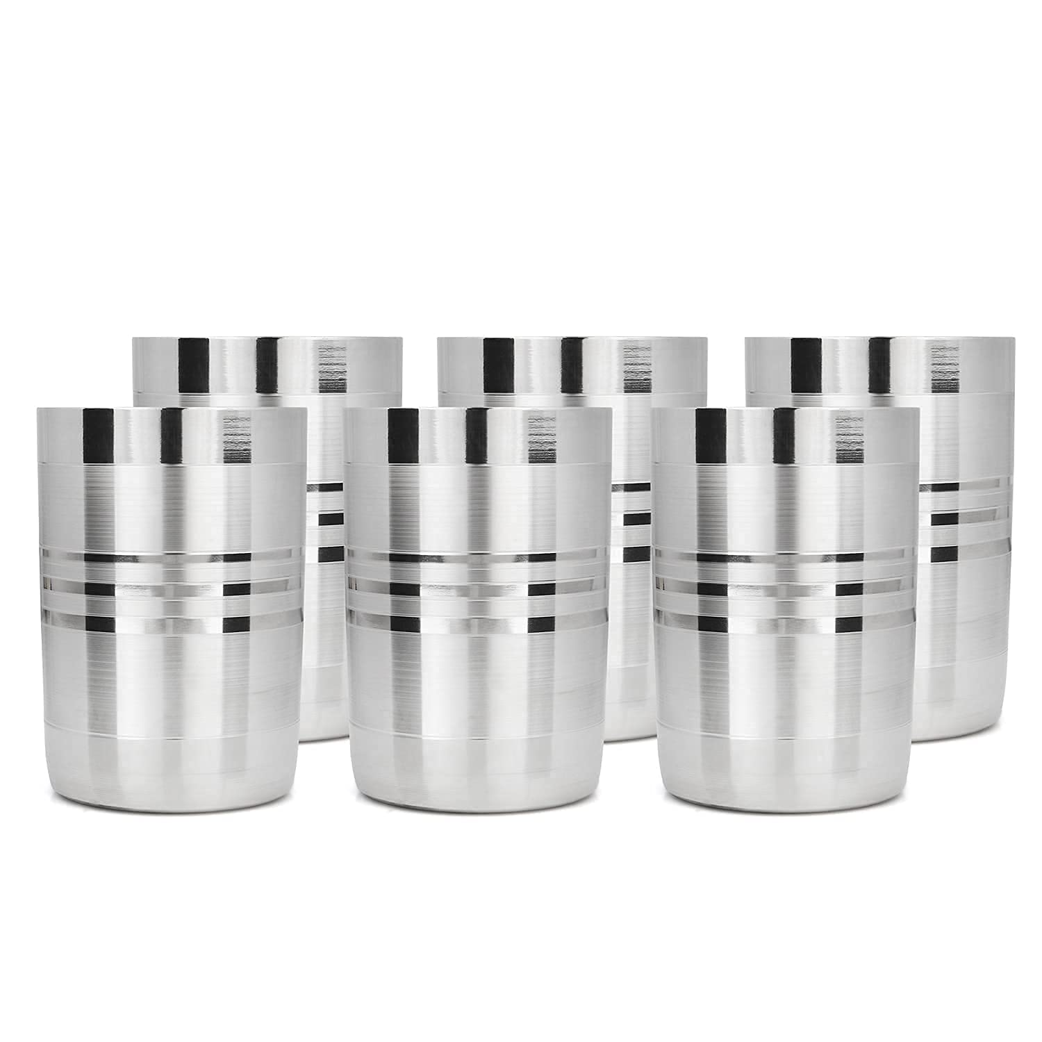 Buy GALOOF Stainless Steel Glass Set of 6 | Unbreakable Heavy Gauge ...