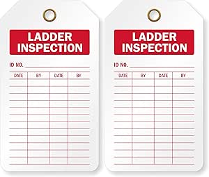 Amazon.com: SmartSign Ladder Inspection Two-Sided Record Tags - Pack of ...