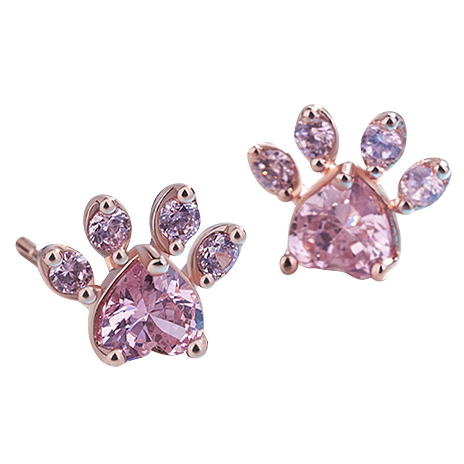 Amazon.com: Dainty Earrings Girl Cute 1PC Cartoon Stud Earrings Pink ...