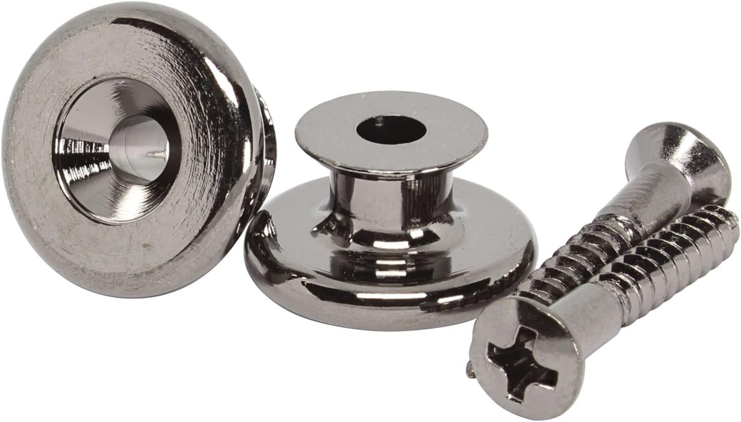 Amazon.com: Vintage Forge Guitar Strap Buttons Chrome Oversized Large ...
