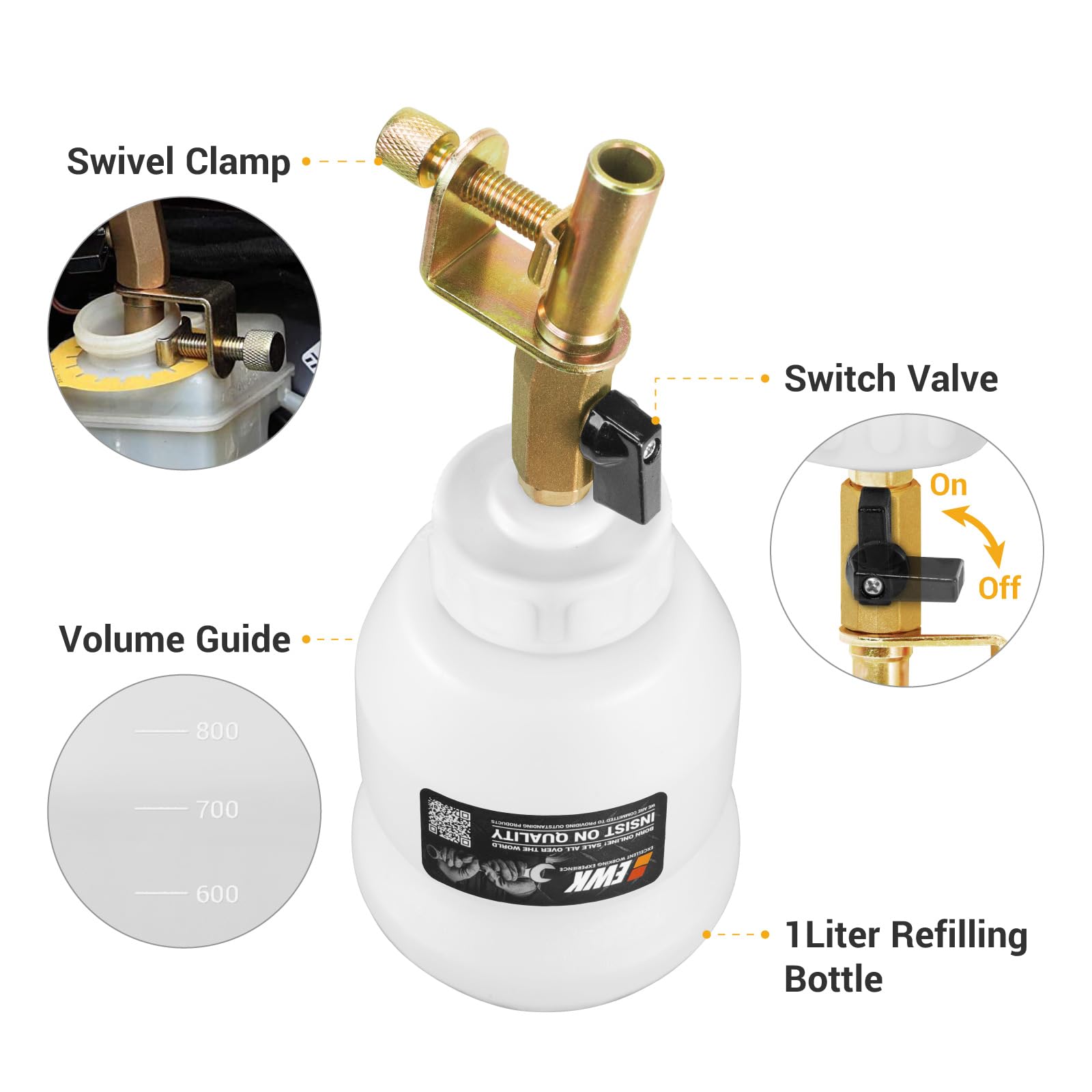 Snapklik.com : 1L Master Cylinder Brake Fluid Refilling Bottle, Brake ...