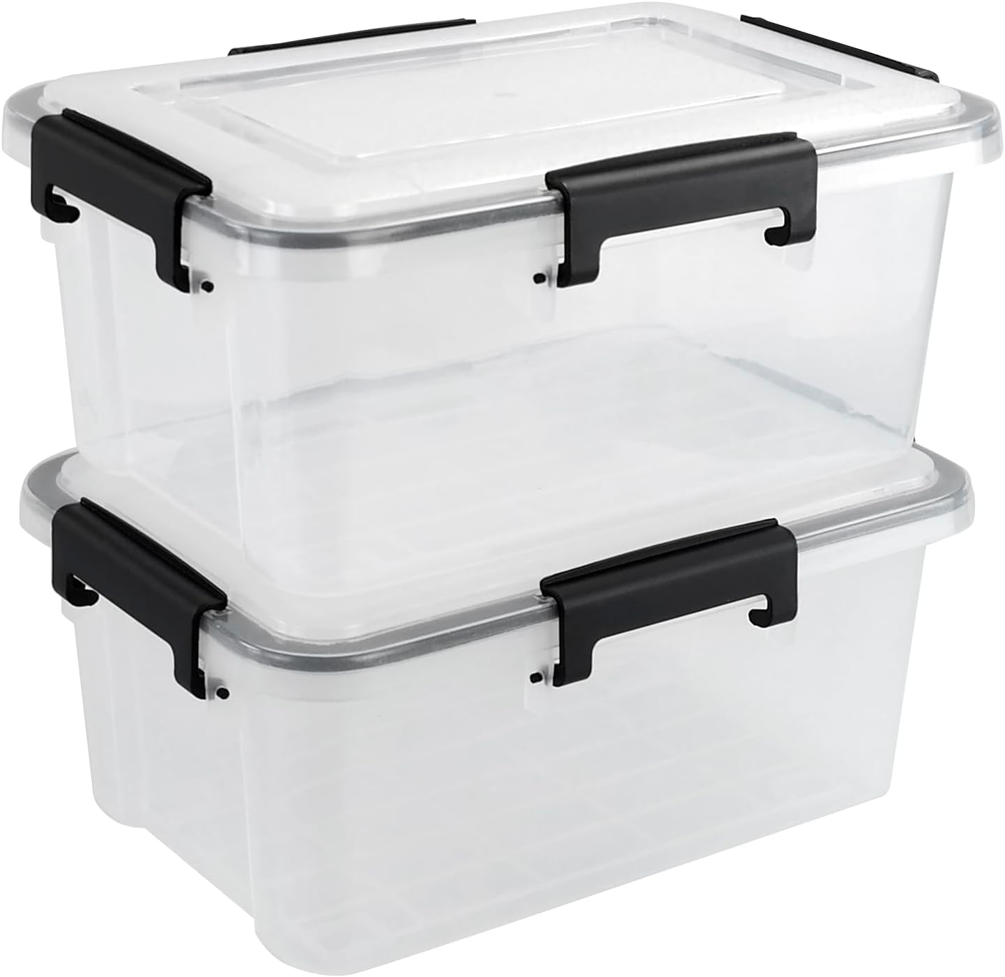 Fosly 2-pack 10 Liter Clear Storage Containers, Plastic Boxes with ...