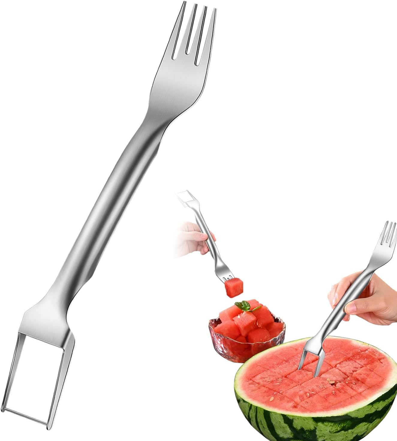 Amazon.com: 2-in-1 Watermelon Slicer Fork Stainless Steel Watermelon ...