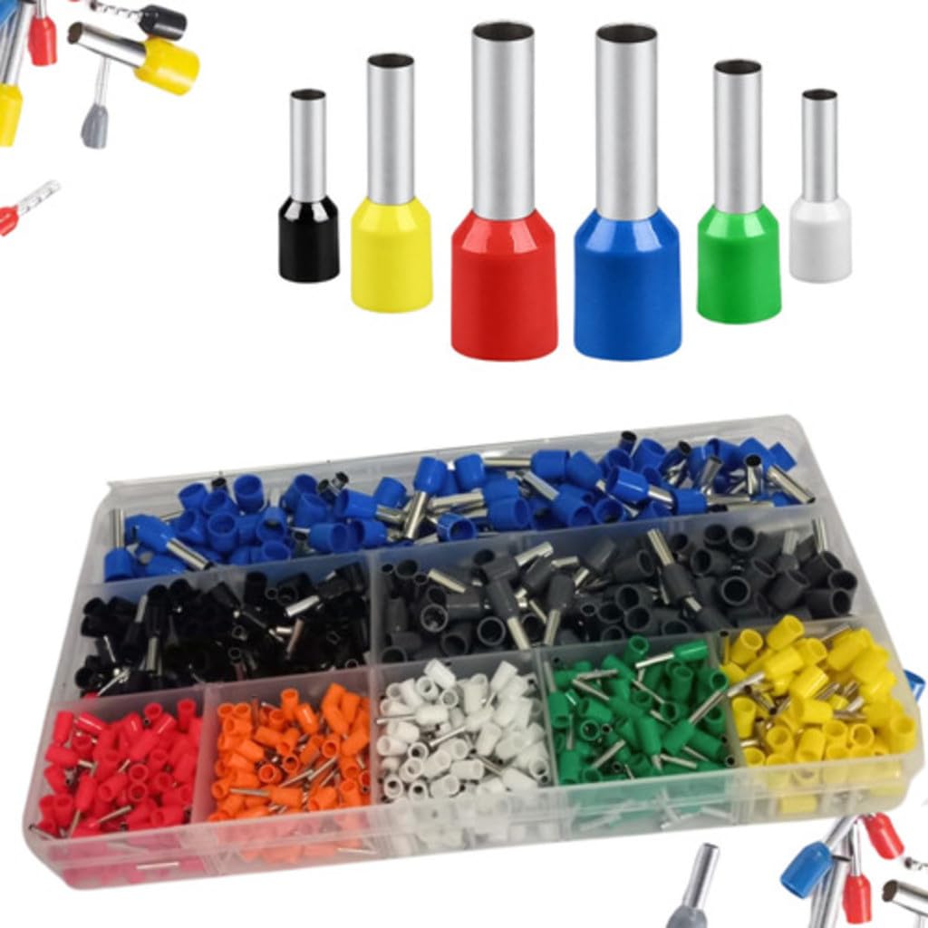 Kit de 1250 Terminais Elétricos Tubulares Ilhós Isolados (0,5mm a 10mm ...