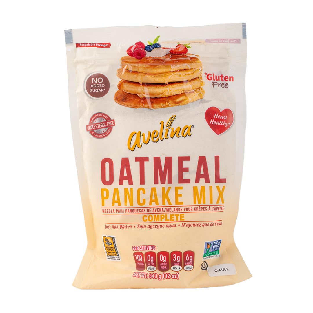 Amazon.com : Avelina Oatmeal Pancake Mix - Gluten-Free Oat Flour - 12 oz (Pack of 1) : Grocery ...