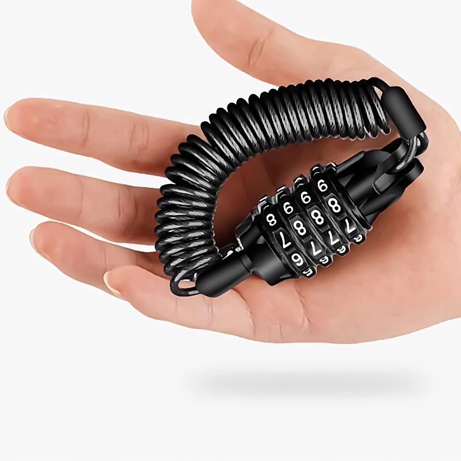 UiiziC Bike Cable Lock, Travel Padlock 4.9 FT Portable Mini Bicycle ...