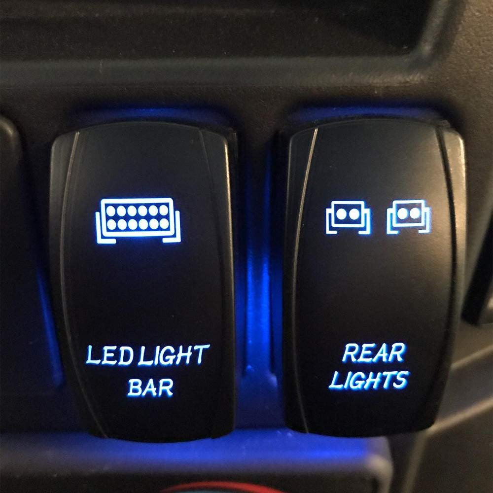 Snapklik.com : Dasen Laser Rear Lights Rocker Switch 5 Pin On-Off Blue ...
