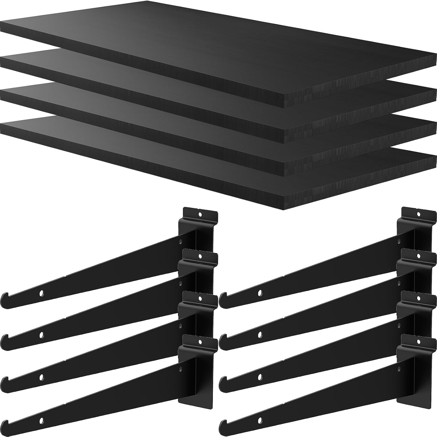 Amazon.com: 4 Pack Wooden Slatwall Shelf, 19.7 x 7.9 Inch Slatwall Shelves with Metal Brackets ...