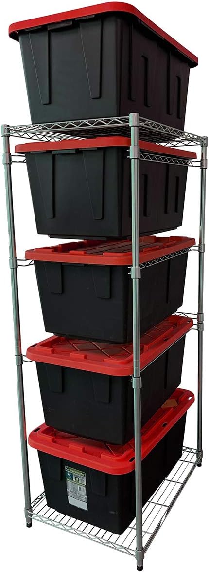 Amazon.com - MonsterRAX WS-BR27-Z5 Bin Rack with 5-Pack 27 Gallon ...