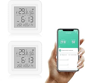 Smart WiFi Temperature Humidity Monitor:Tuya Wireless Temperature Humidity Sensor with APP ...
