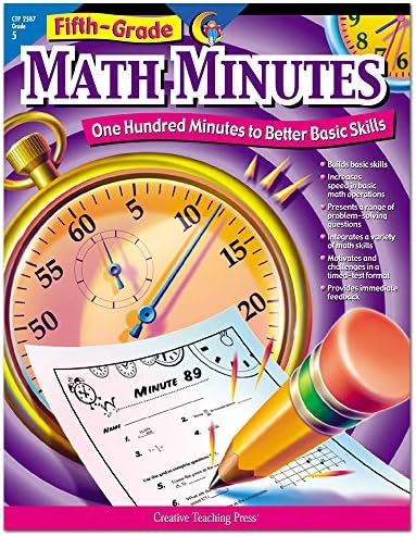 Creative Teaching Press Math Minutes Book, Grade 5 , 0.25 H x 11 L x 8. ...