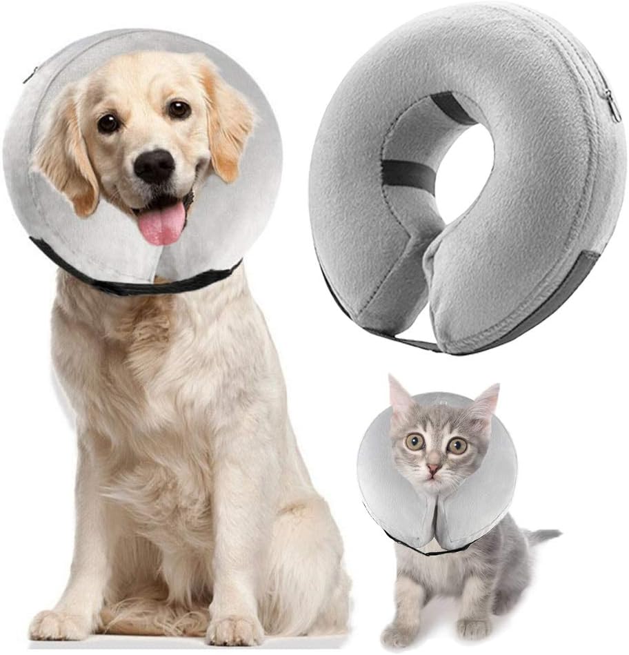 Amazon.com : Dog Cones, Inflatable Dog Collar for Pet Surgery, Recovery ...