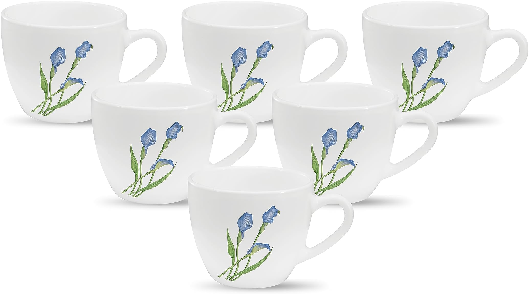 La Opala, Novo Collection Opal Glass Crockery | Cup Lily, Set of 6 ...