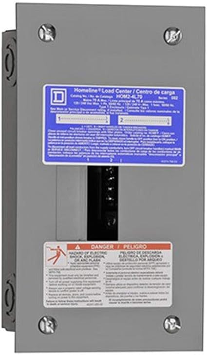 Square D - HOM24L70FCP Homeline 70 Amp 2-Space 4-Circuit Indoor Flush ...