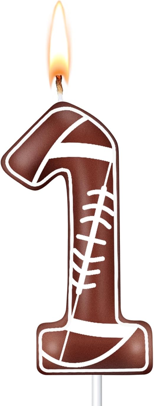 Amazon.com: Tondiamo Football Birthday Number Candles Football Birthday ...