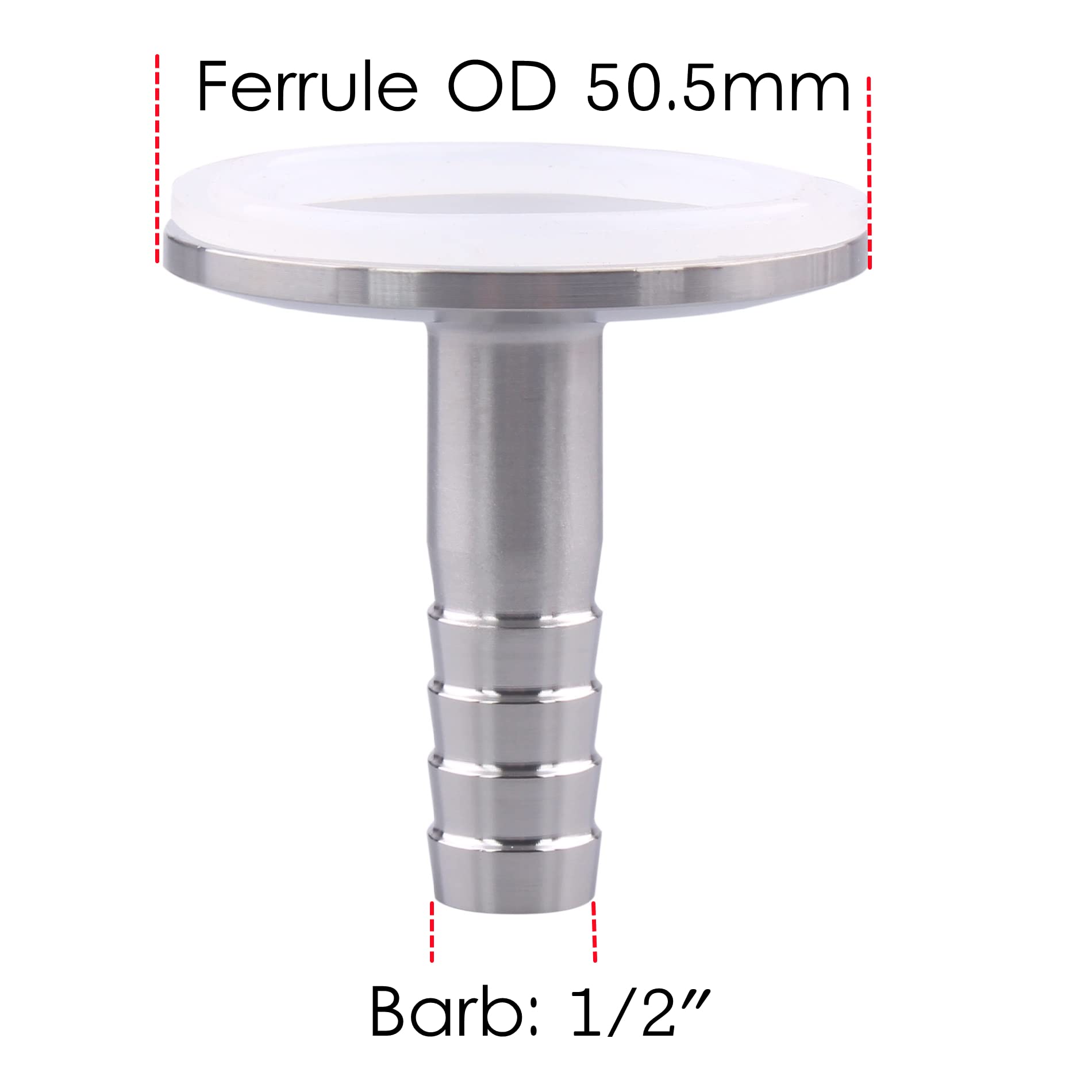 Snapklik.com : GOVALVE 1.5” Tri Clamp To 1/2” Hose Barbed Fitting