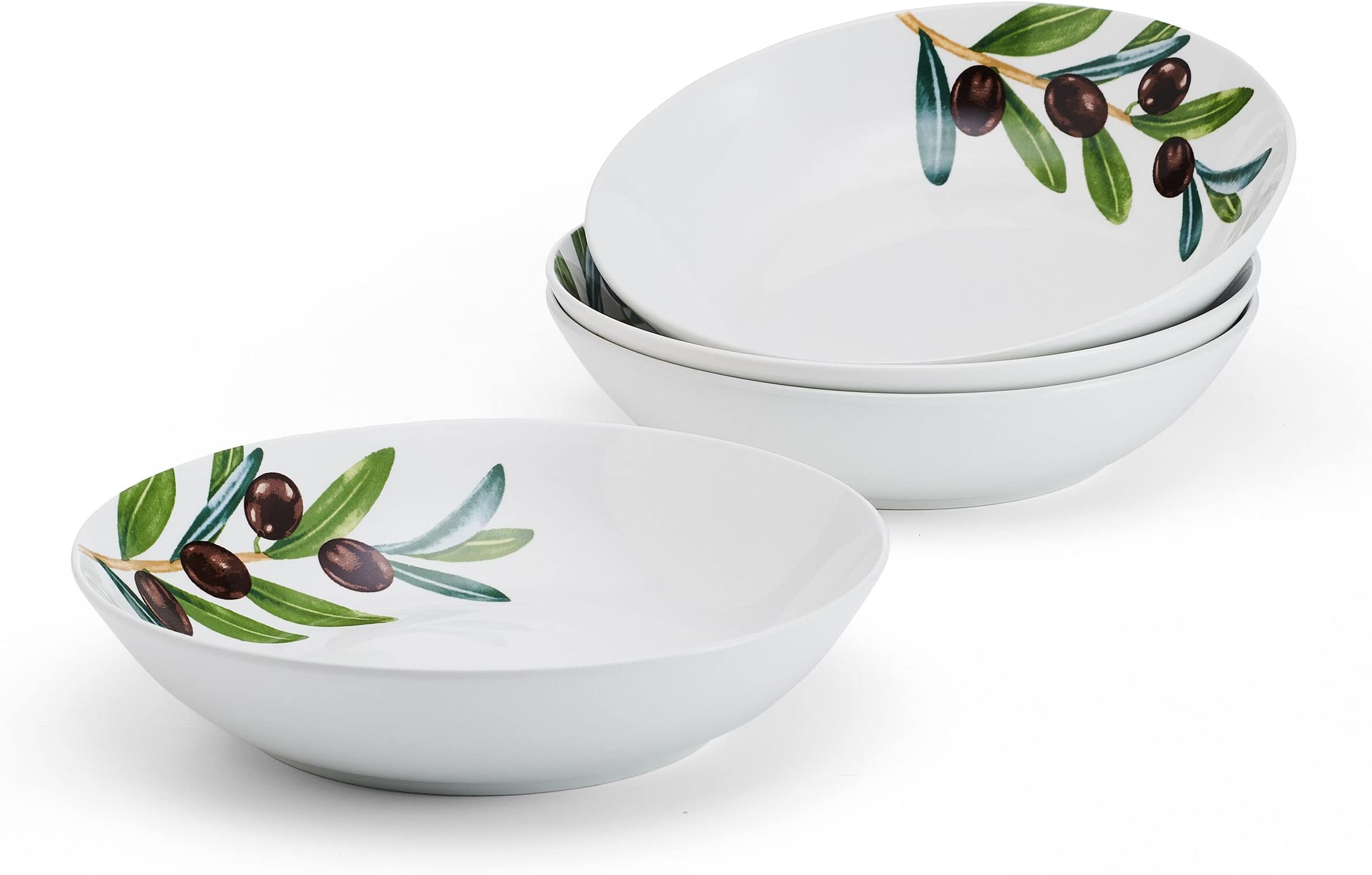 Amazon.com | Studio Nova Olive Set of 4 Pasta Bowls, 8 Inch, 20 Ounce ...