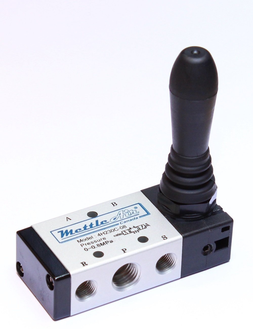 MettleAir 4H230C-08-1PK Pneumatic Hand Lever Air Valve, 4 Way, 3 ...