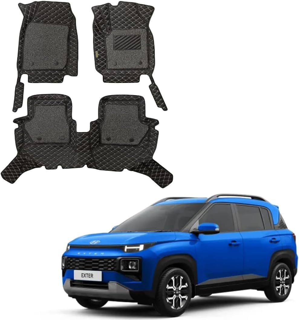 3D mat car Foot mat car Floor mat (Black) fit for Hyundai Exter SX Opt ...