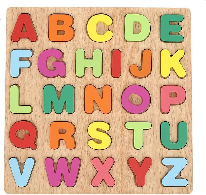 LandVK Wooden Learning Board for Kids, Creative Educational Toy Games ...