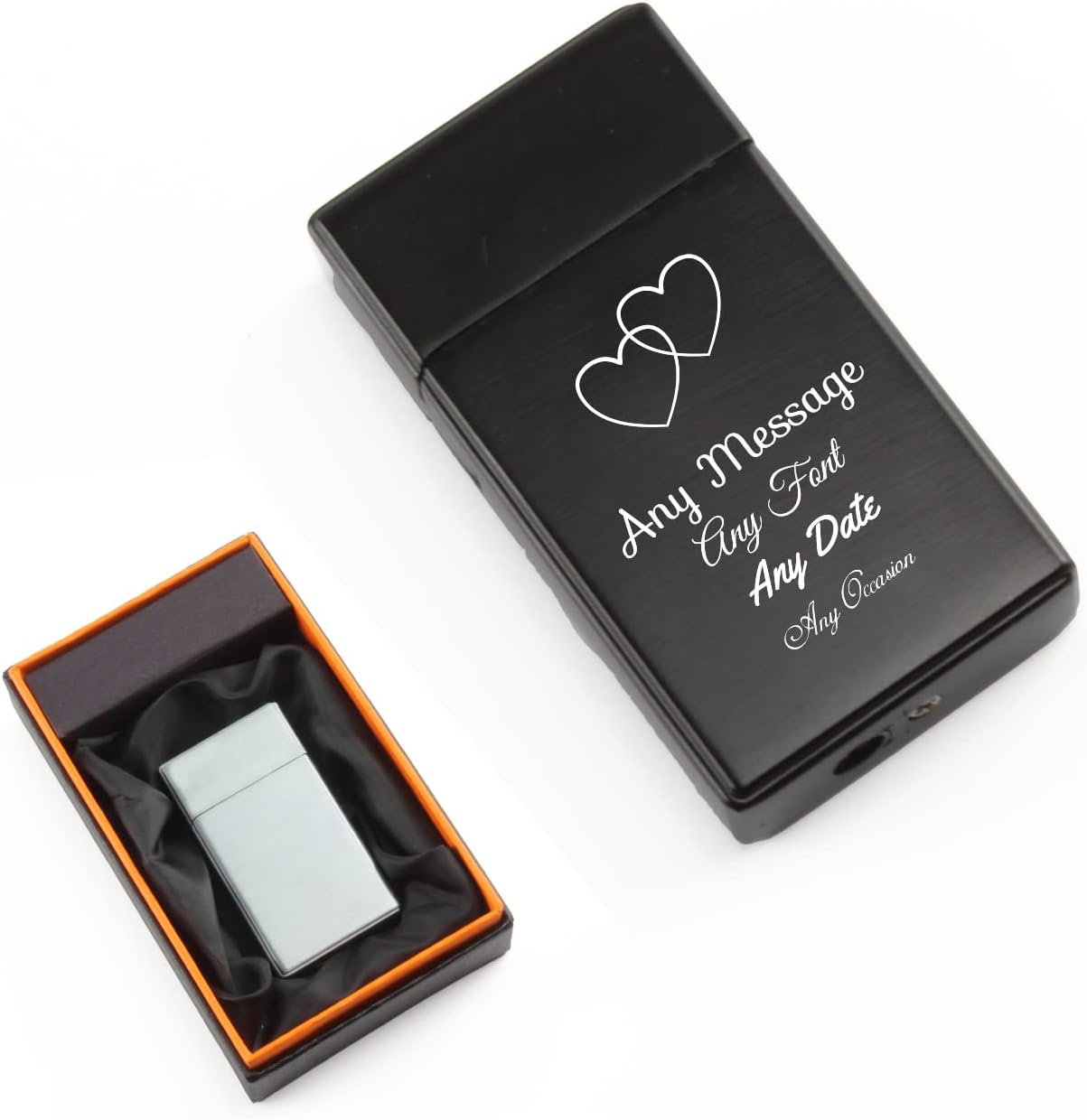 Personalised Engraved Black Torch Gas Jet Lighter, Comes with ...
