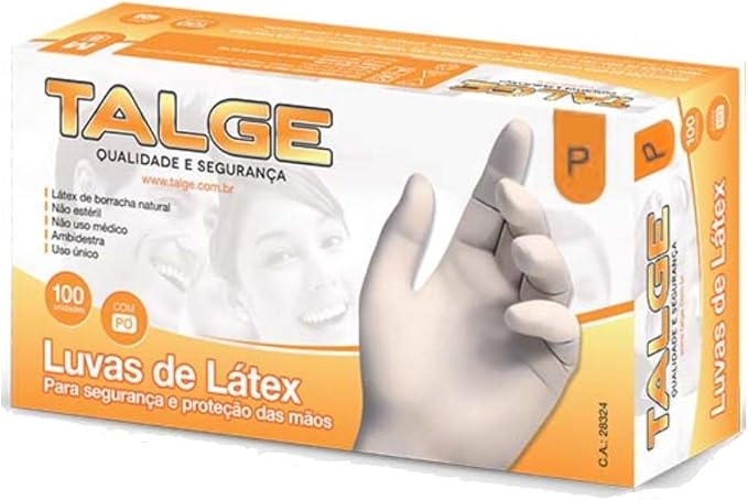 Talge Luva Latex P Cp 100Un, Talge, Branco : Amazon.com.br: Ferramentas ...