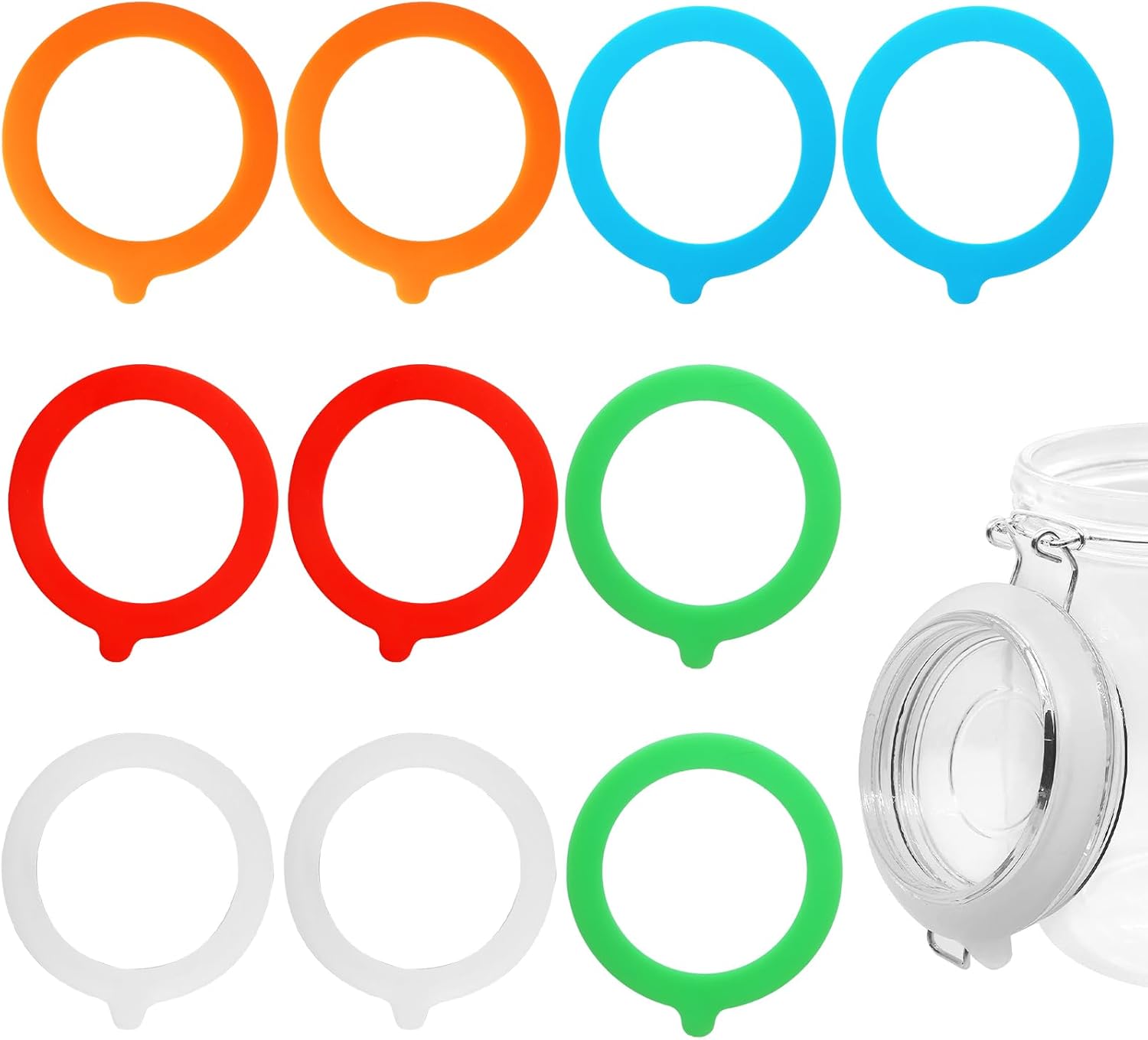 Amazon.com: DAJISI 10 PCS 3.75"" Silicone Jar Gaskets for Glass Jars ...