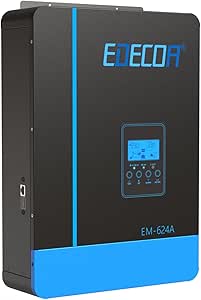 EDECOA 6200W 7000VA Solar Power Inverter 48V DC to 230V 240V AC Hybrid All-in-One Inverter Off ...