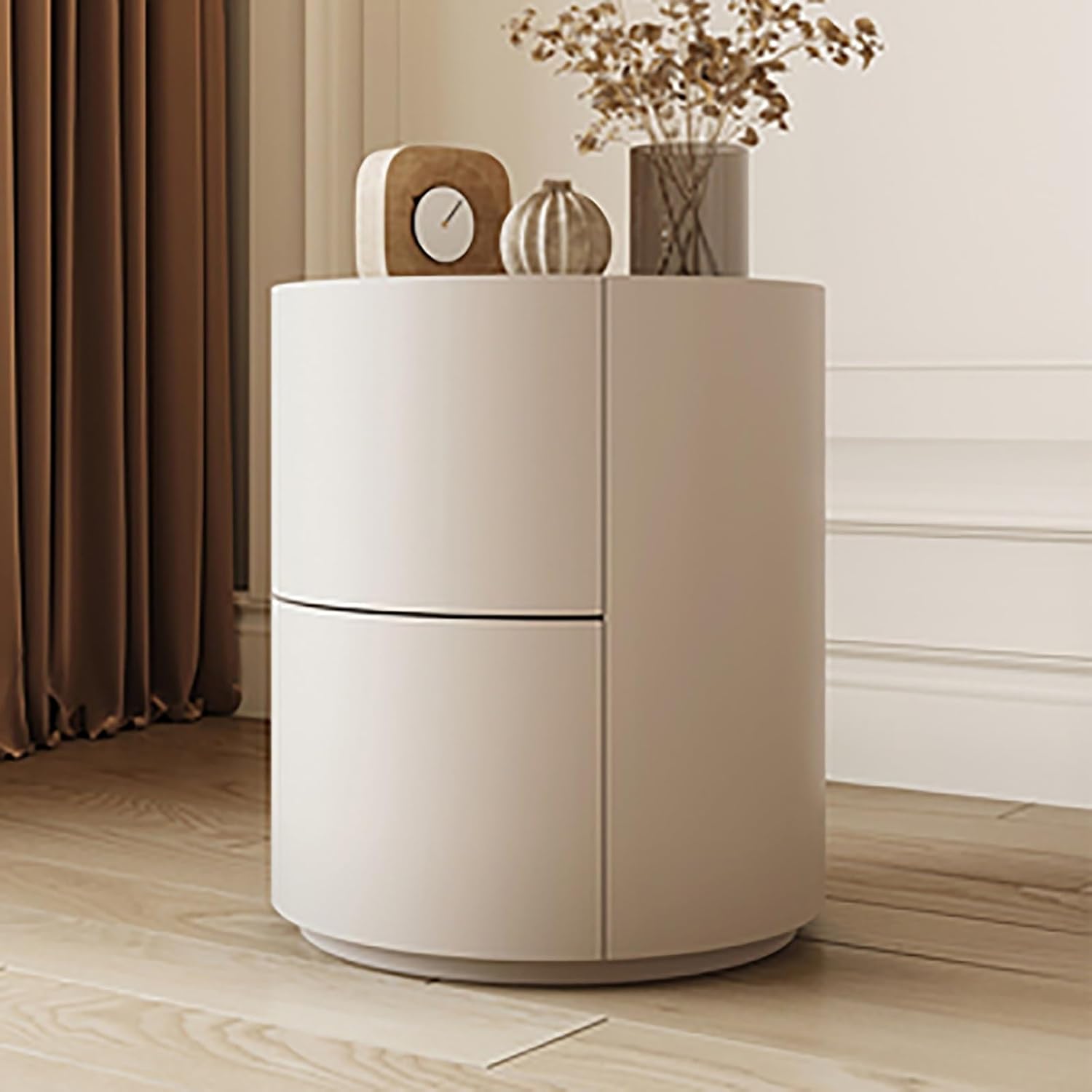 Amazon.com - ZDMZR Round Bedside Table, Solid Wood Bedside Tables ...