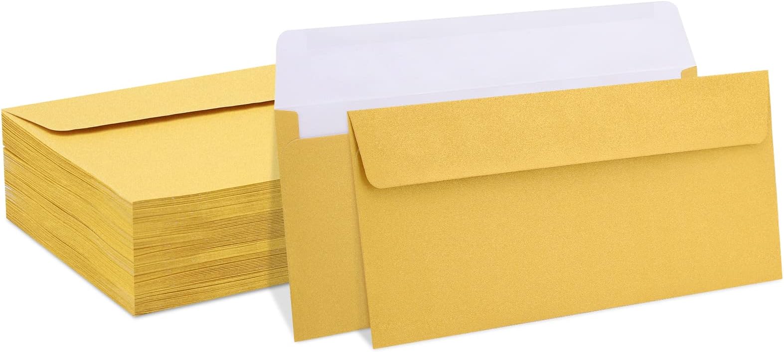 Amazon.com : 100 Pack Gold Metallic #10 Business Envelopes 4-1/8 x 9-1/ ...
