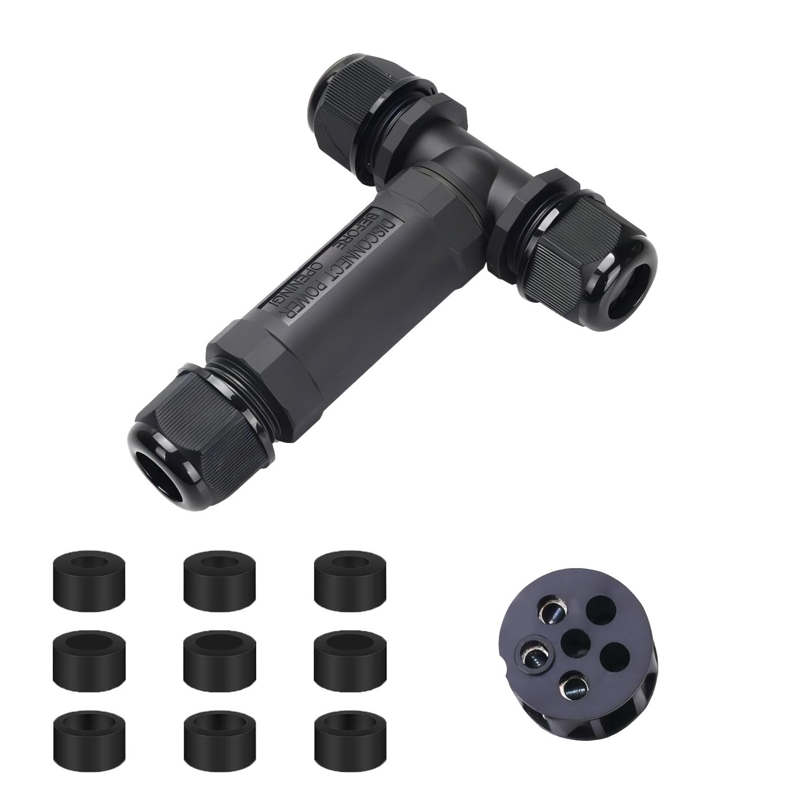 Snapklik.com : IP68 Waterproof 3 Way T-Shaped 2-3Core Junction Box ...