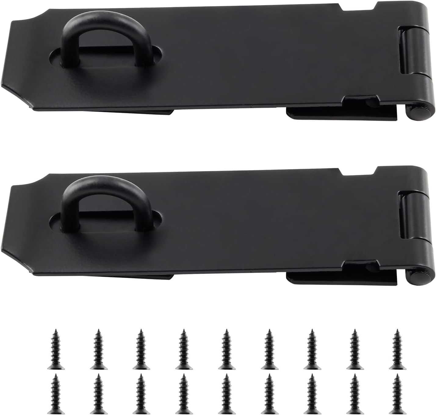 Cionyce 2Pcs Padlock Latch 5 Inch Door Locks Matte Black Door Hasp ...