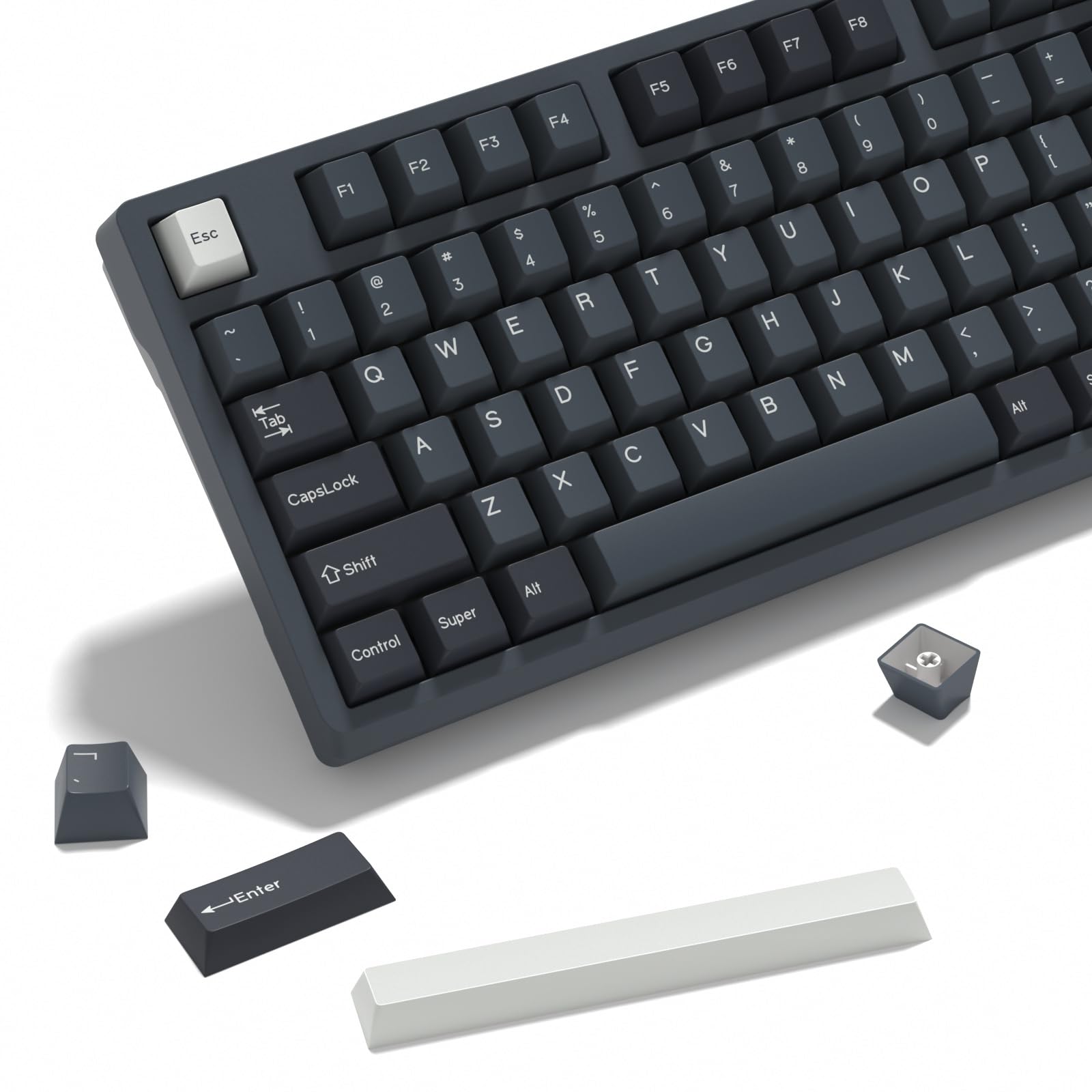 Amazon.com: KBDiy Apollo PBT Double Shot Keycap Set,176 Keys Grey ...