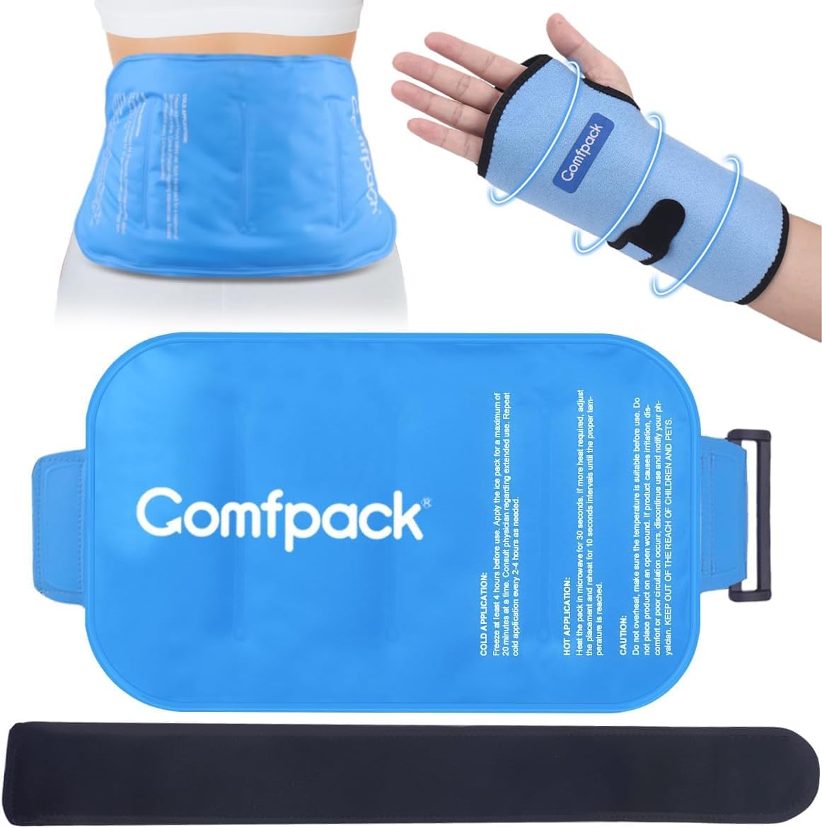 Amazon.com: Comfpack Large Ice Pack for Back Pain Relief, All Body ...