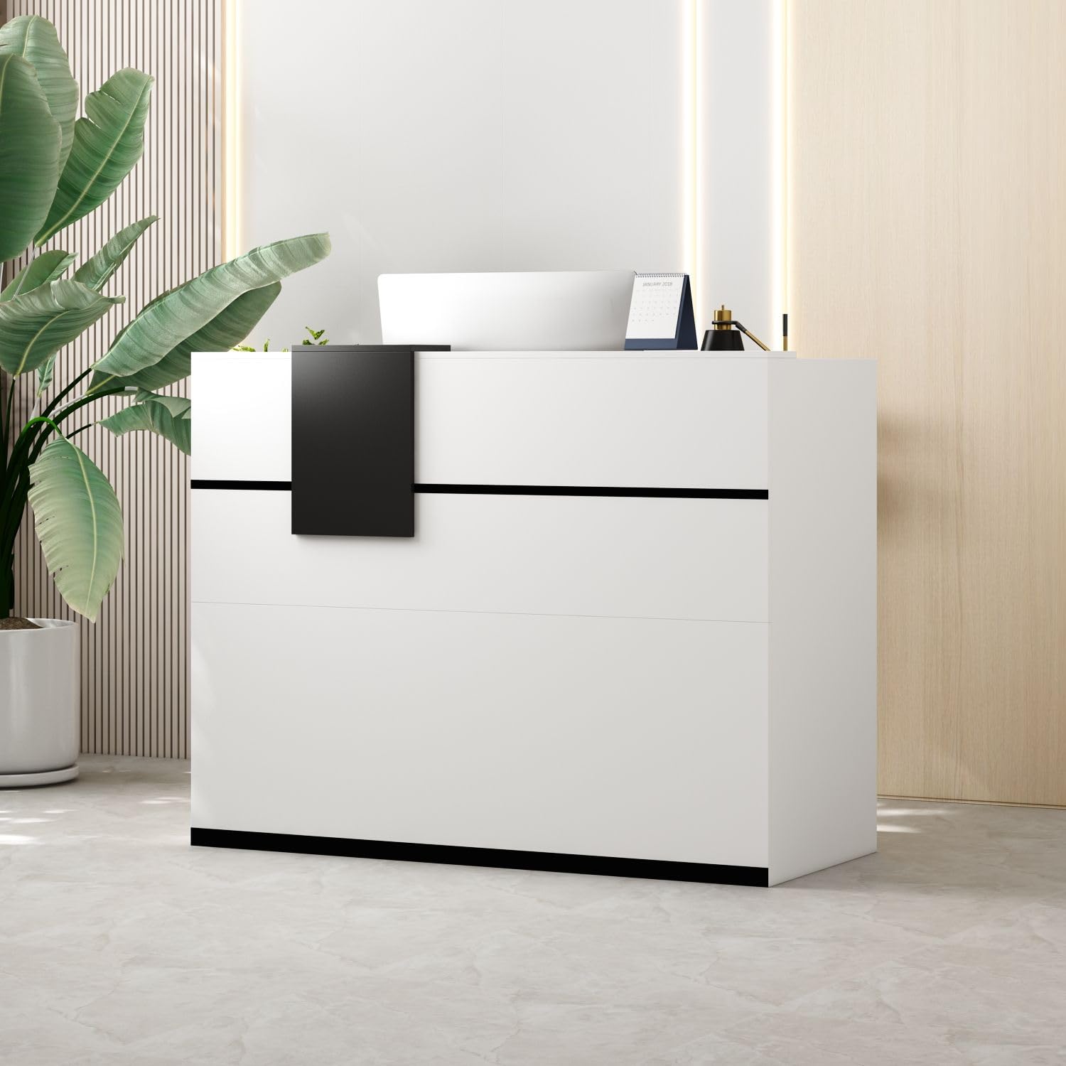 Checkout Counter Reception Counter Desk Ith Lights, Modern Retail ...