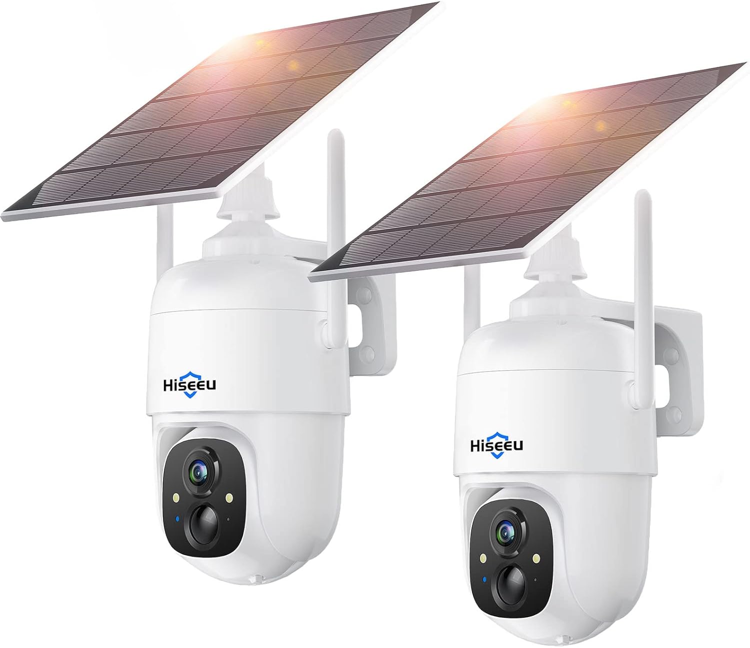 2X CQ1 Wireless Camera Outdoor,Hiseeu Solar WiFi Battery Power Security ...