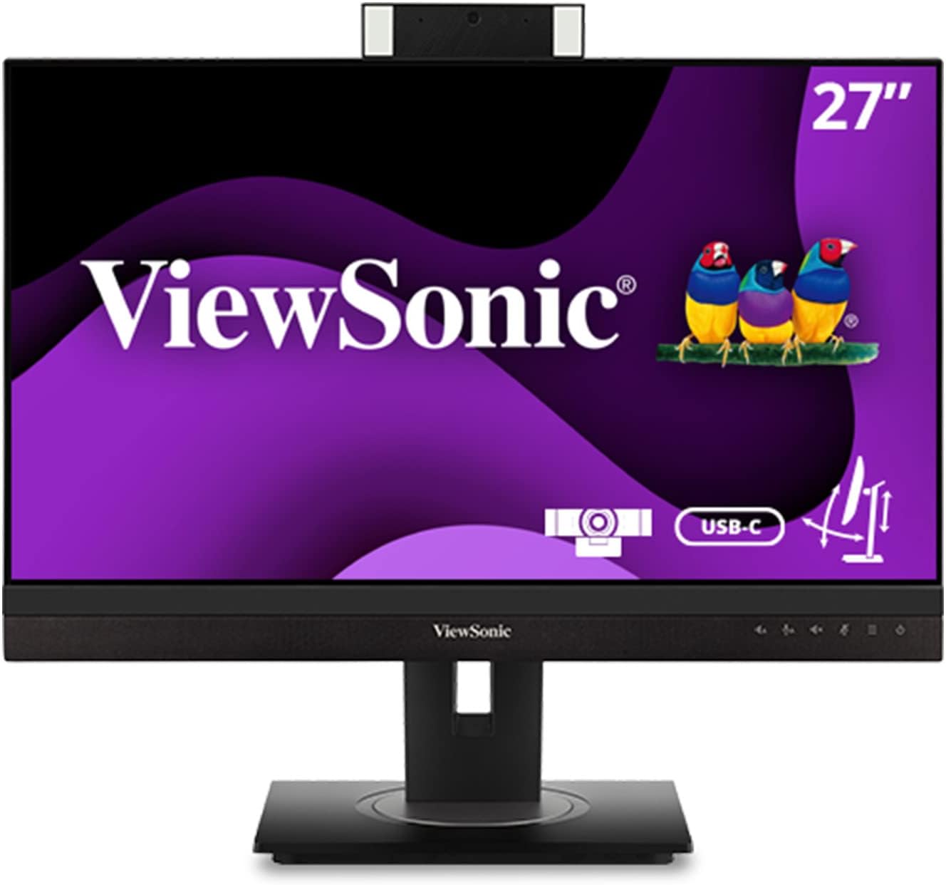 ViewSonic VG2756V-2K 24 Inch 1440p Video Conference Monitor with Webcam ...
