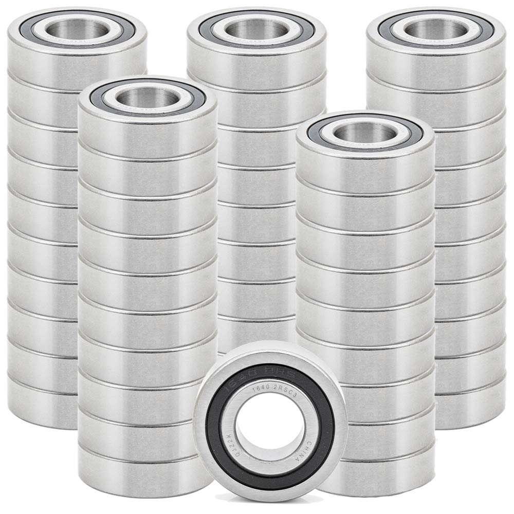 [50-Pack] 1640-2RS - Deep Groove Radial Ball Bearing 7/8 in x 2 in x 9/16 in (ID x OD x Width ...