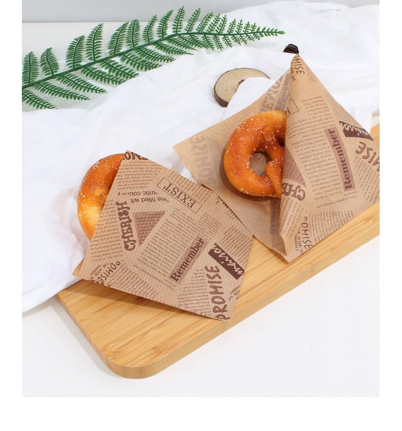 Takeout Paper Containers 200 Pcs 6x6 Inch Hamburger Bags - Brown Oil ...