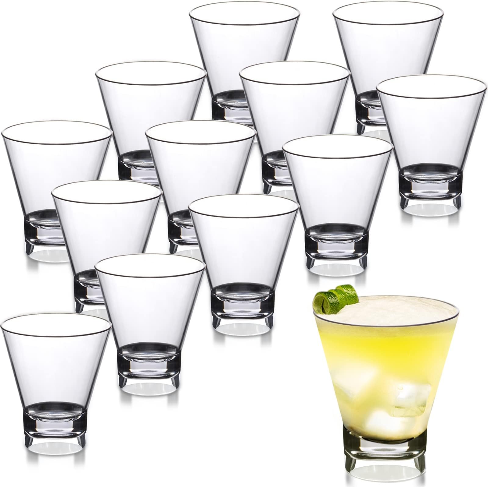 Amazon.com | Youngever 6 Pack Plastic Martini Glasses, 10 Ounce ...