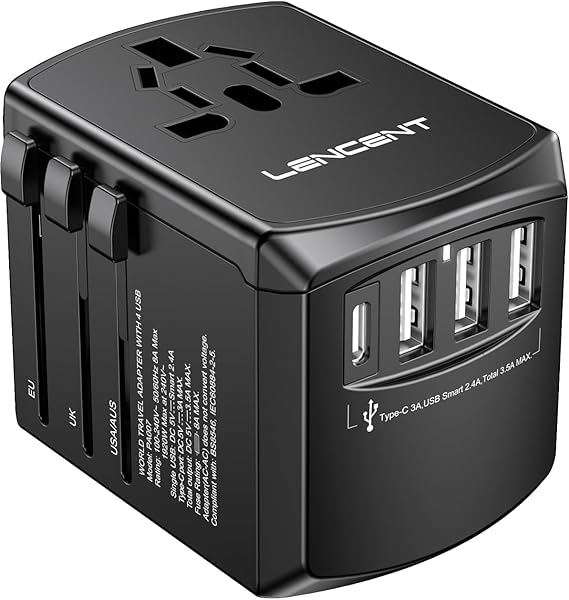 Amazon.com: LENCENT Universal Travel Adapter, International Charger ...