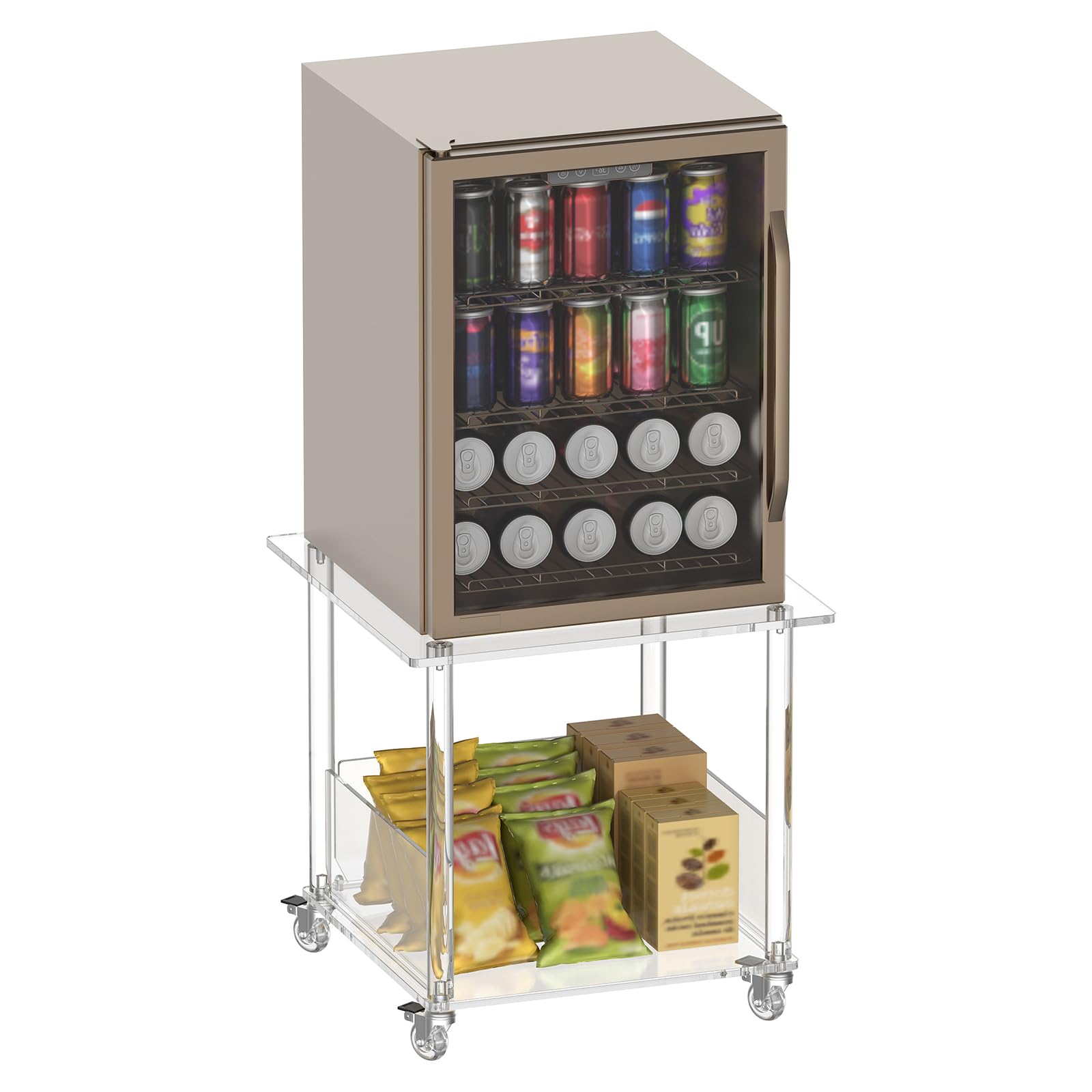 Amazon.com: Aquiver Acrylic Mini Fridge Stand - 2-Tier Mobile Fridge ...